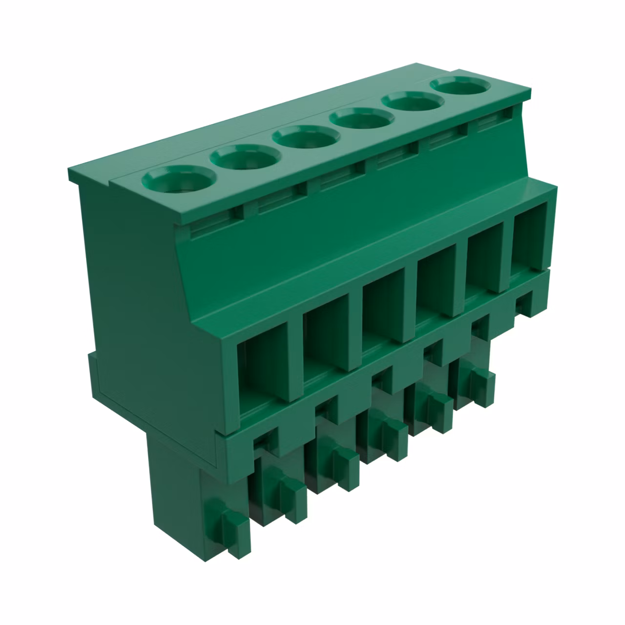 3.81mm Pitch Eurostyle Vertical Plug, Front Wire Entry, Green Housing, 6  Circuits for sale