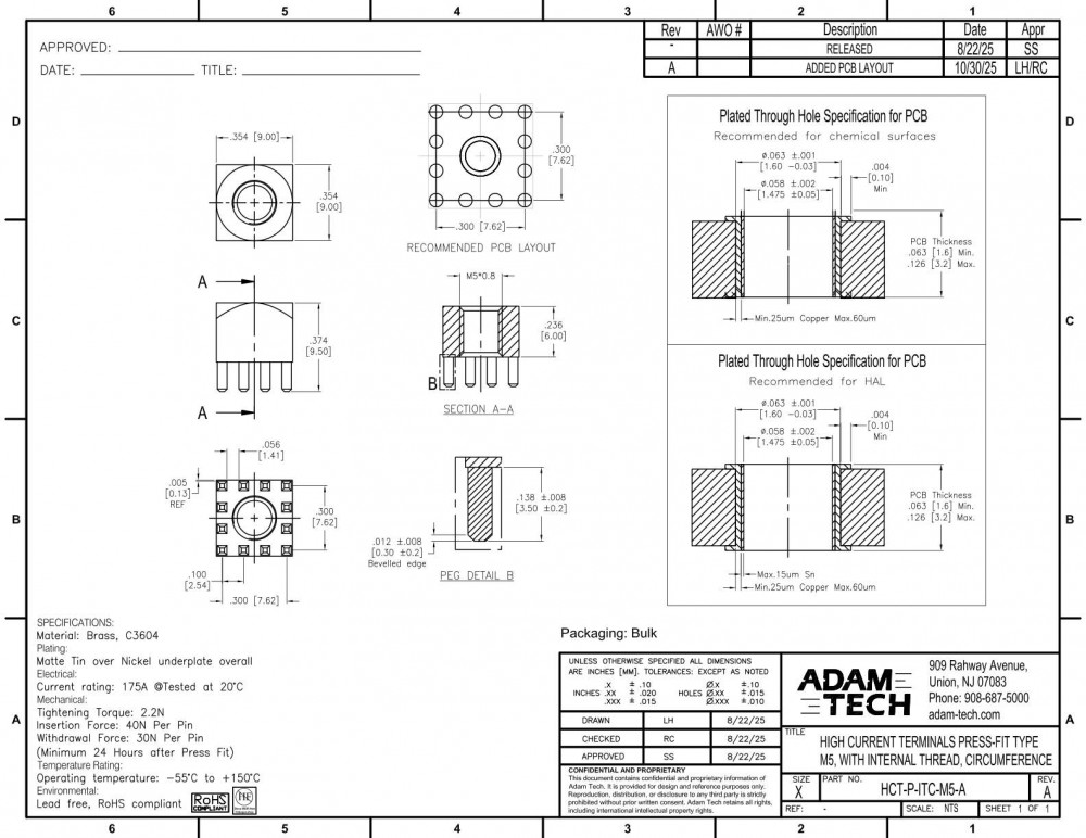 ADAM TECH HCT-P-ITC-M5-A product drawing preview