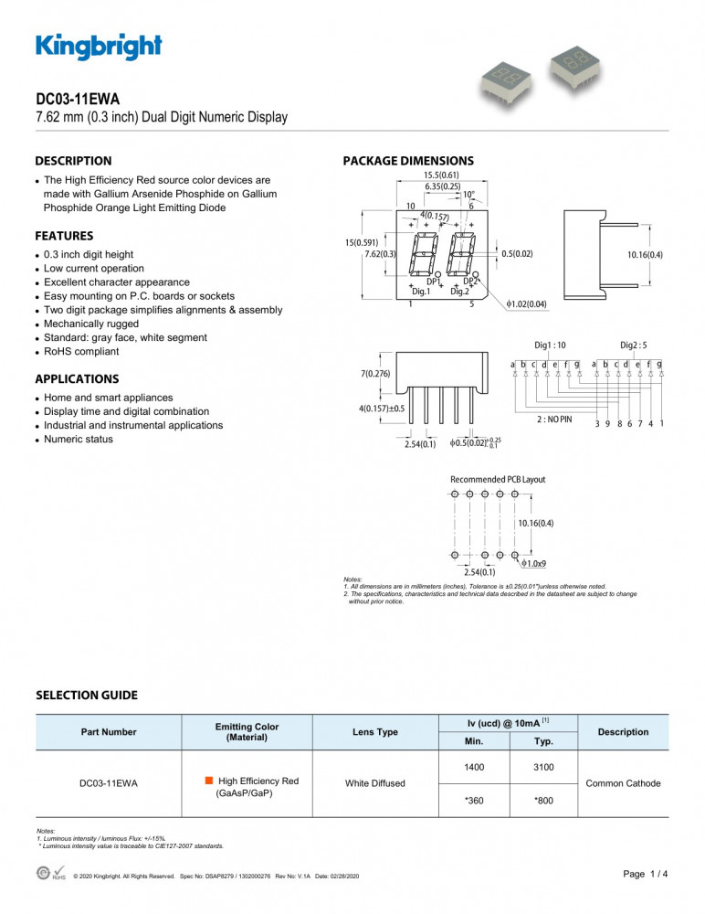 DC03-11EWA datasheet page 1