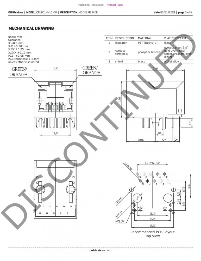 CRJ001-ML1-TH datasheet page 3