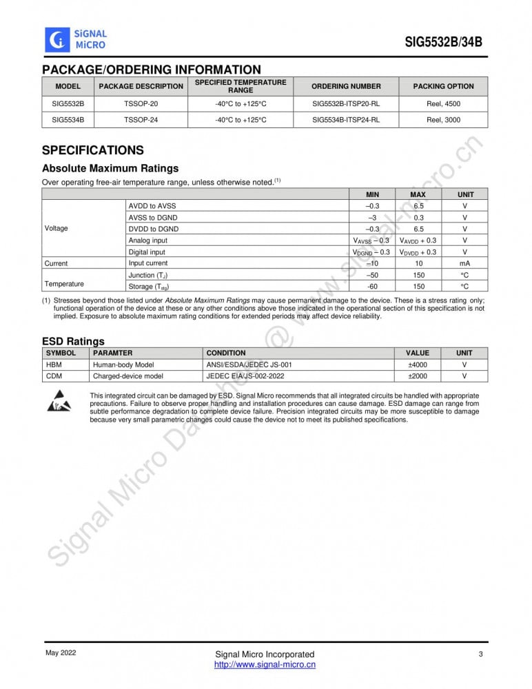 SIG5532B datasheet page 3