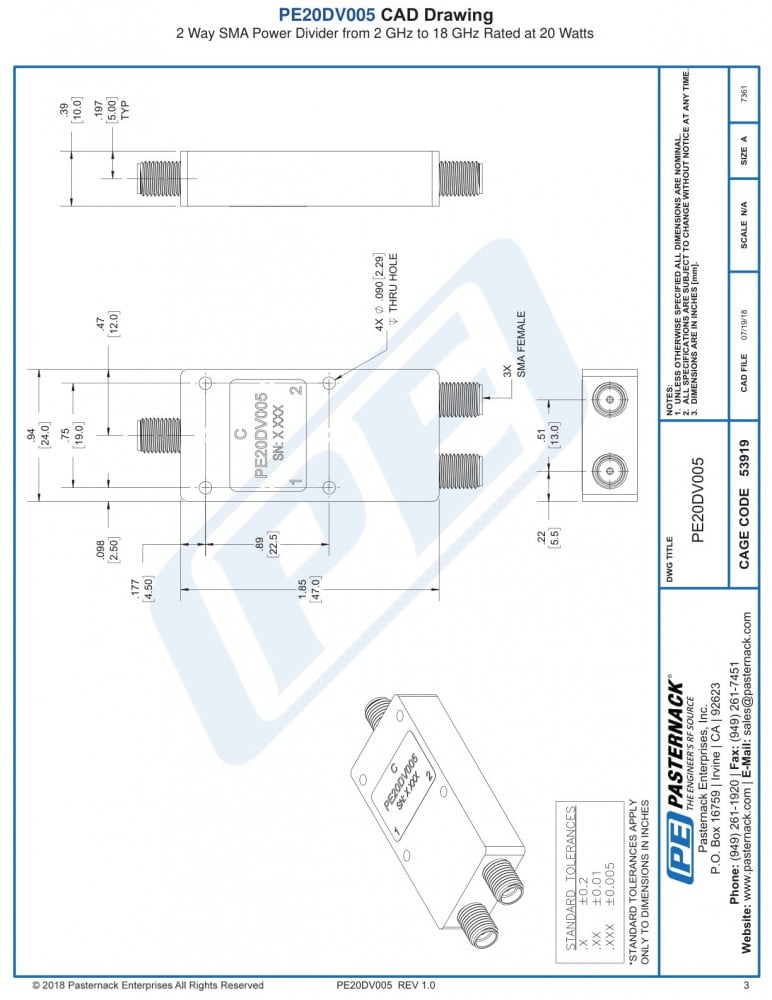 PE20DV005 technical document page 3
