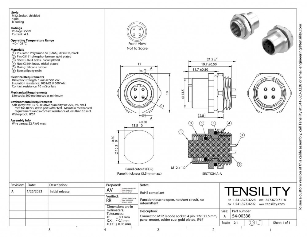 Tensility 54-00338 product drawing preview