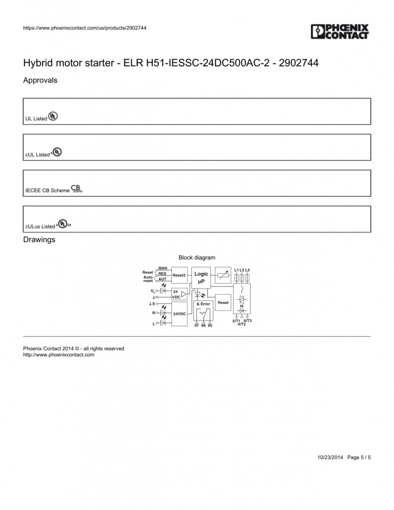 Phoenix Contact 2902744 technical document page 5