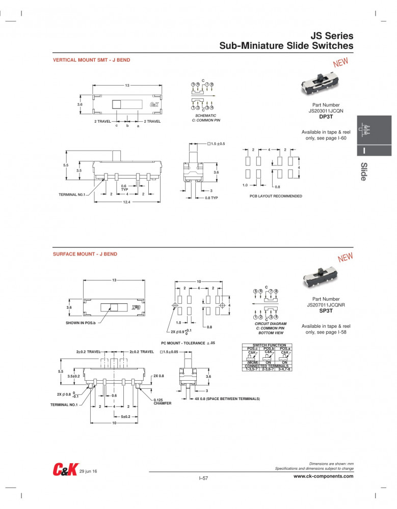 C&K JS Series datasheet page 9