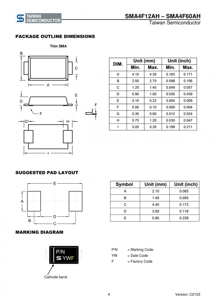 SMA4F25AH technical document page 4
