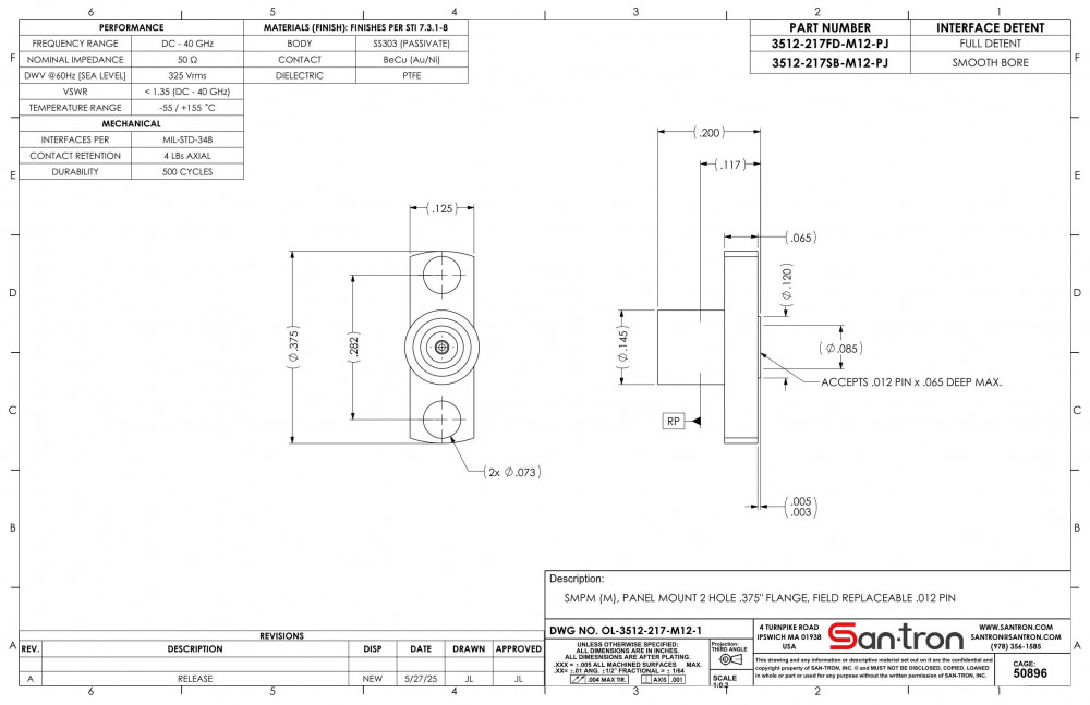 SAN-TRON 3512-217FD-M12-PJ product drawing preview