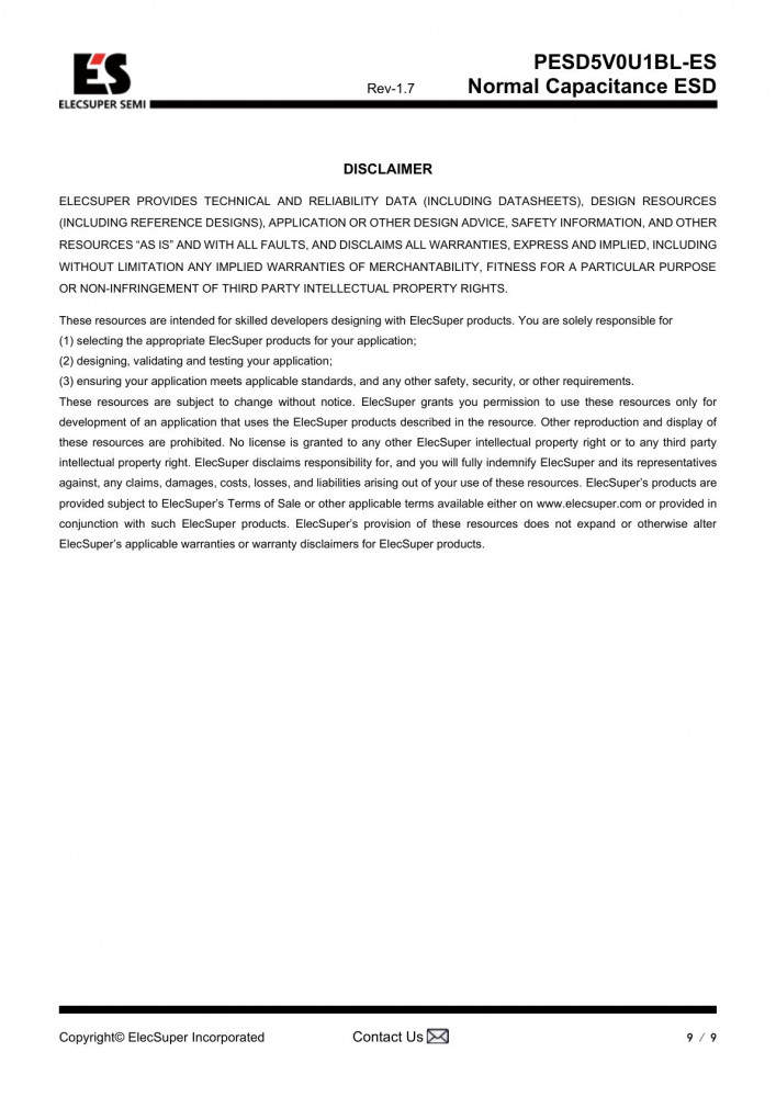 PESD5V0U1BL-ES datasheet page 9