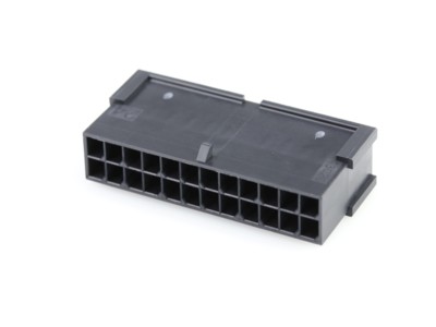 Micro-Fit 3.0 Plug Housing, Dual Row, 20 Circuits, UL 94V-2, Glow-Wire Capable, Black
