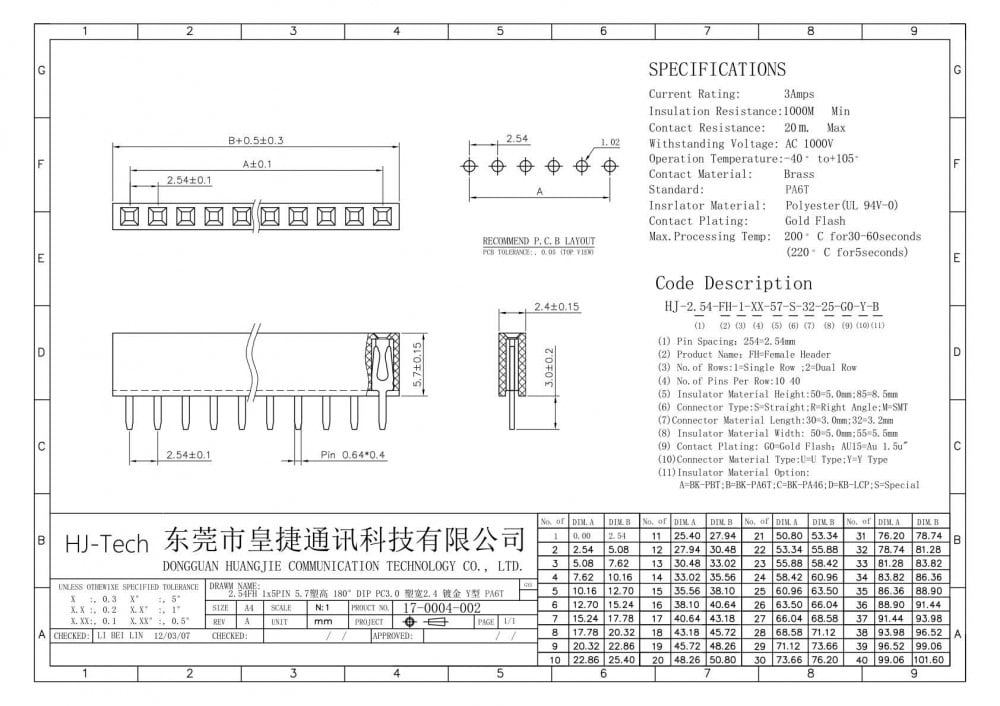 HJ Tech 17-0004-002 technical drawing preview