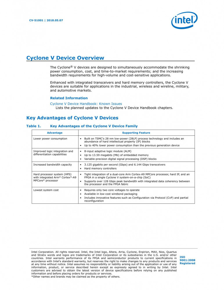 Cyclone V documentation page 3