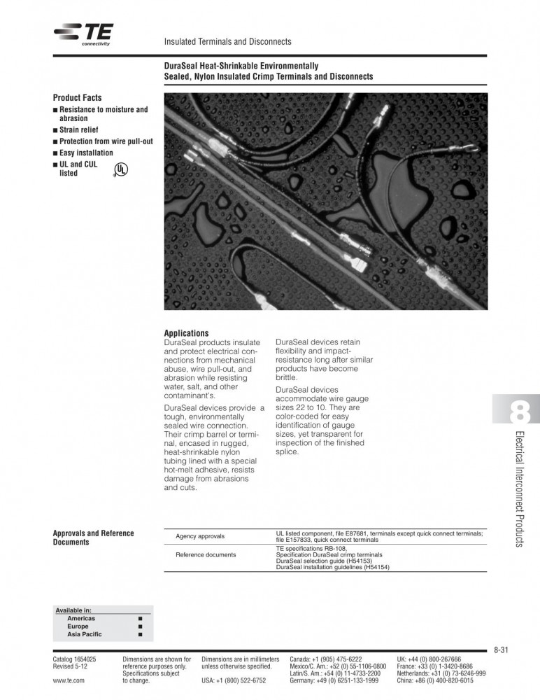 TE Connectivity DuraSeal documentation page 1