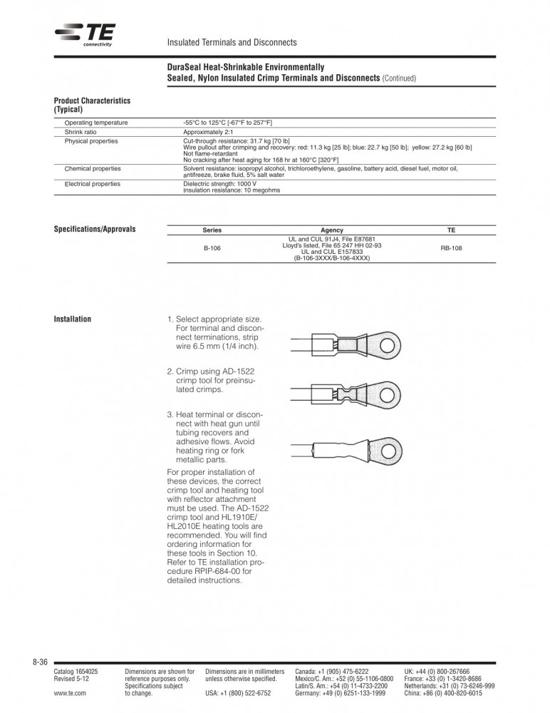 TE Connectivity DuraSeal documentation page 6