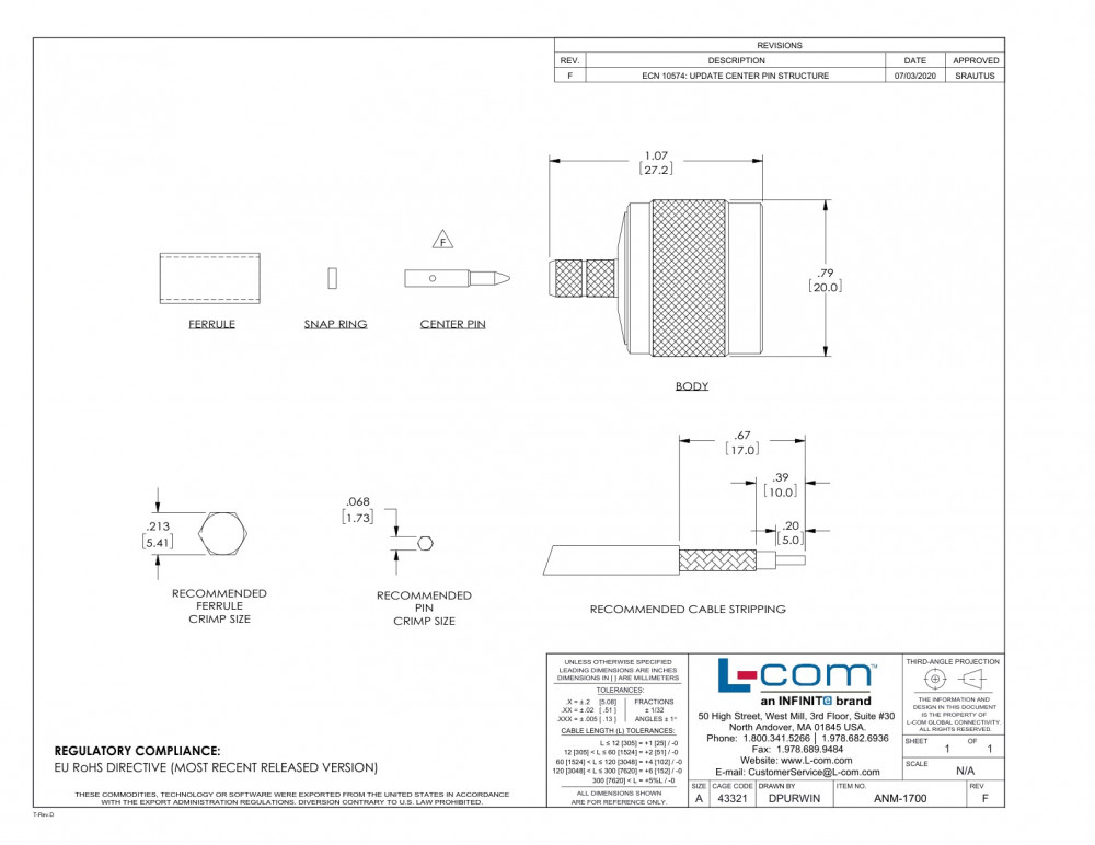 L-com ANM-1700 technical drawing preview