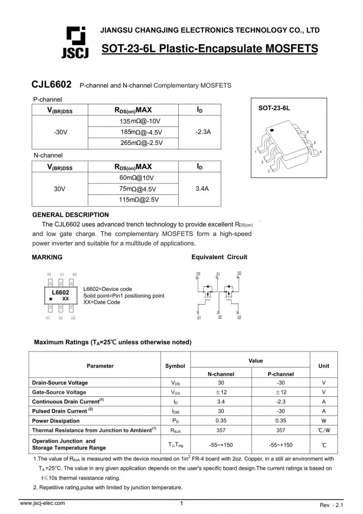 CJL6602 datasheet page 1