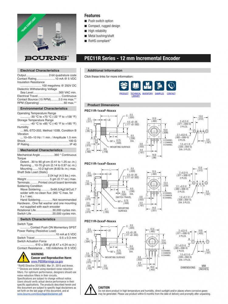 PEC11R datasheet page 1
