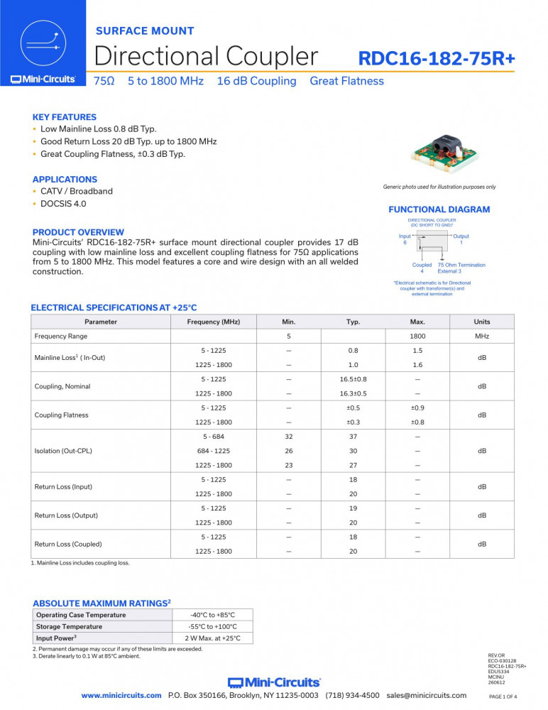 RDC16-182-75R+ technical document page 1