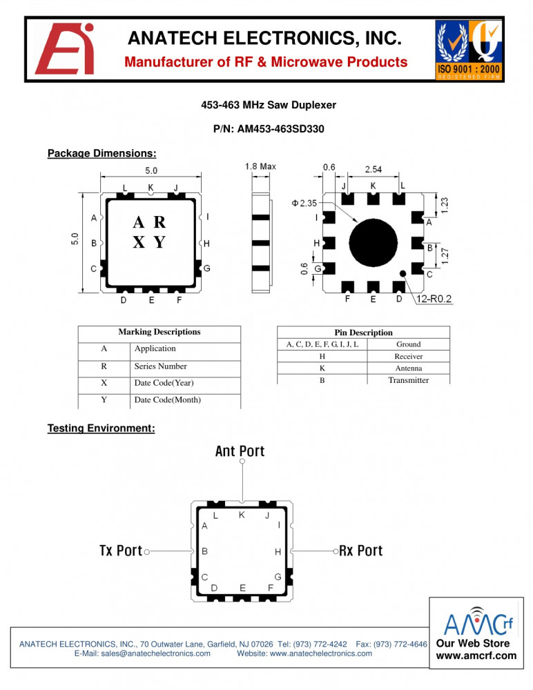 AM453-463SD330 technical document page 2