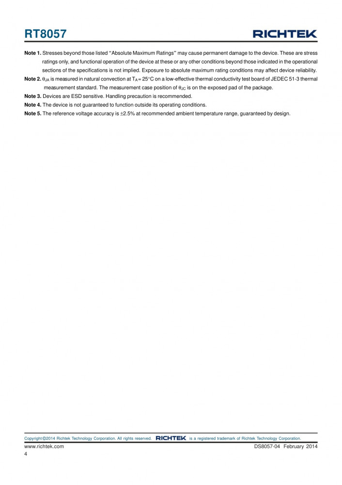 RT8057 datasheet page 4