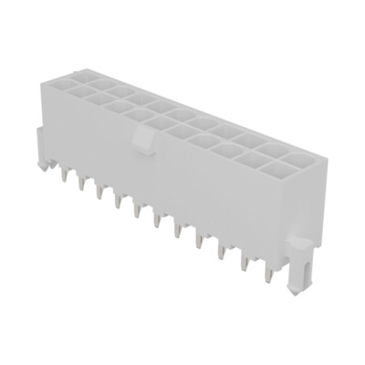 Mini-Fit Jr. Vertical Header, 4.20mm Pitch, Dual Row, 22 Circuits, with Snap-in Plastic Peg PCB Lock, PA Polyamide Nylon 6/6 94V-0, Matte Tin, Natural for sale