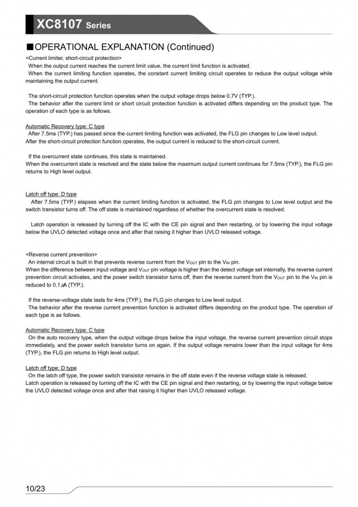 XC8107 datasheet page 10