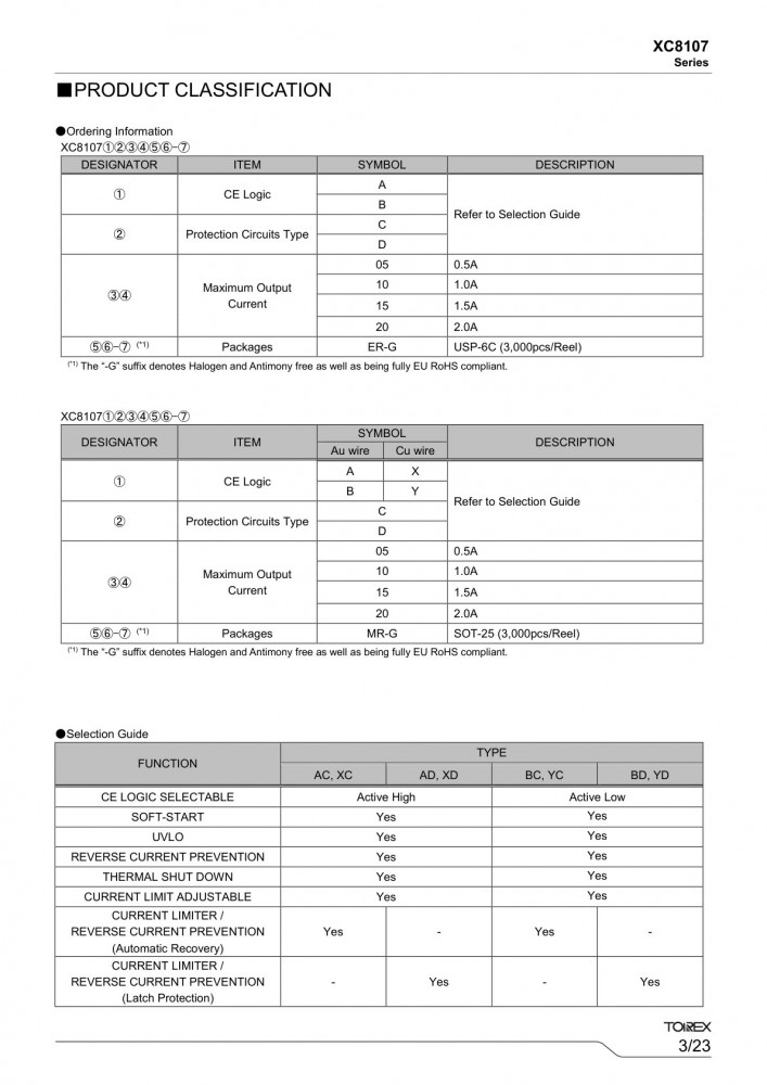XC8107 datasheet page 3