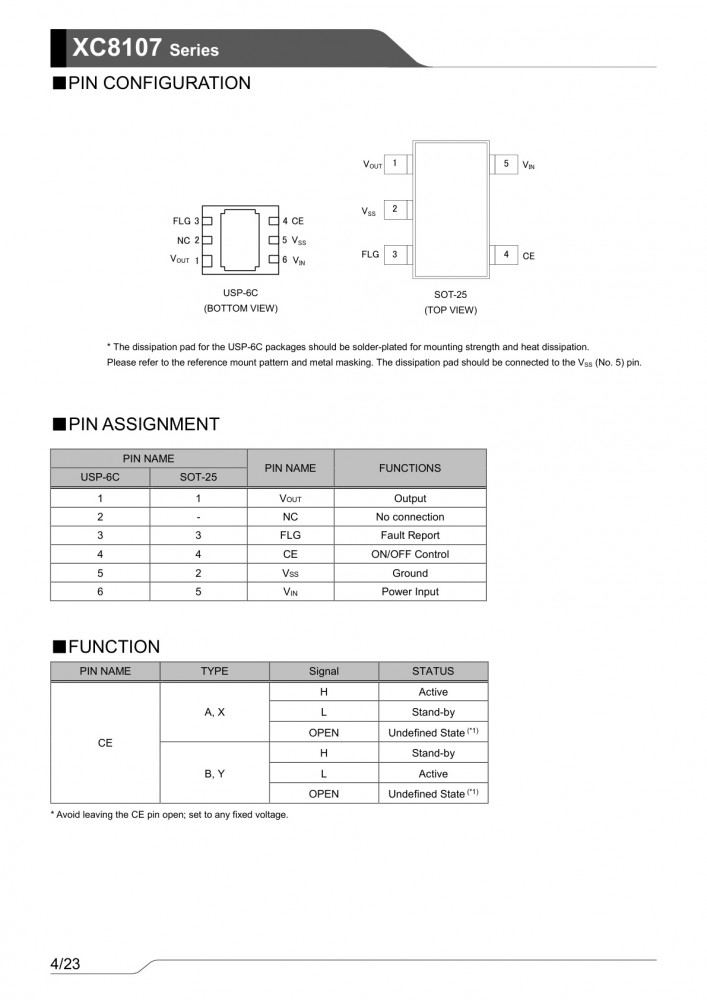 XC8107 datasheet page 4
