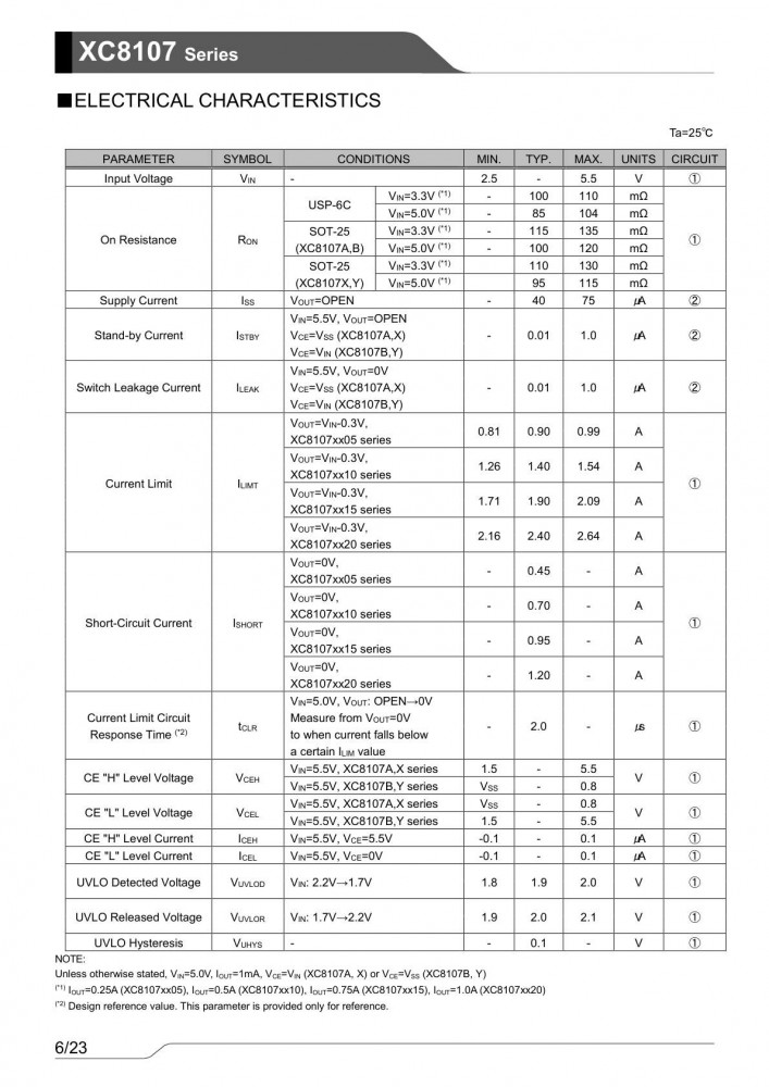 XC8107 datasheet page 6