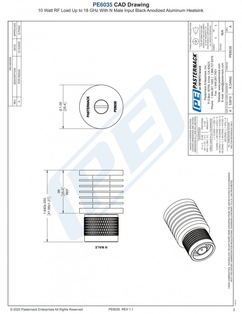 PE6035 technical datasheet page 3