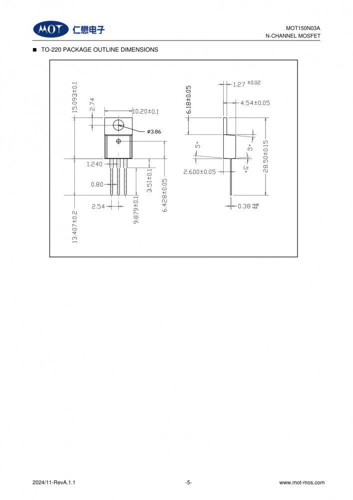 MOT150N03A datasheet page 5