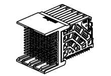 Impact 100 Ohm 4 Pair Right-Angle Daughtercard Receptacle, Right Guided,  8 Columns, 96 Circuits, Plated Through Hole Dimension 0.46mm, Lead-Free