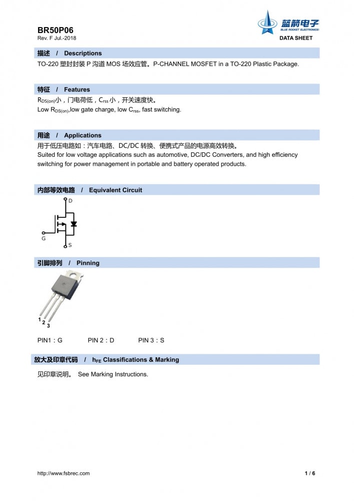 BR50P06 datasheet page 1