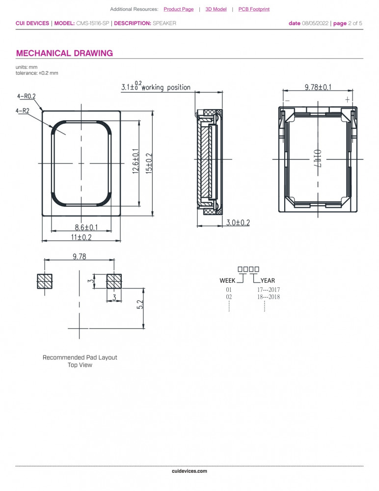 CMS-15116-SP datasheet page 2