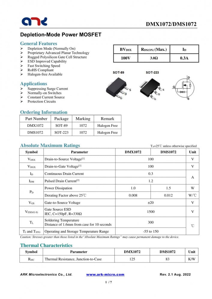 DMX1072 datasheet page 1