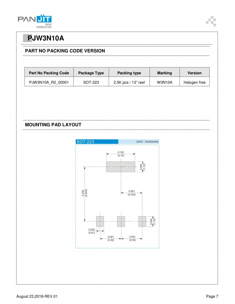 PJW3N10A datasheet page 7