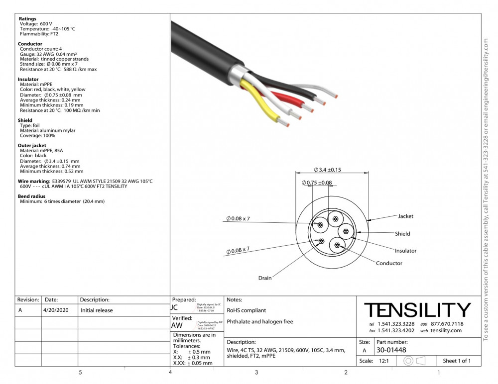 Tensility International 30-01448 product drawing