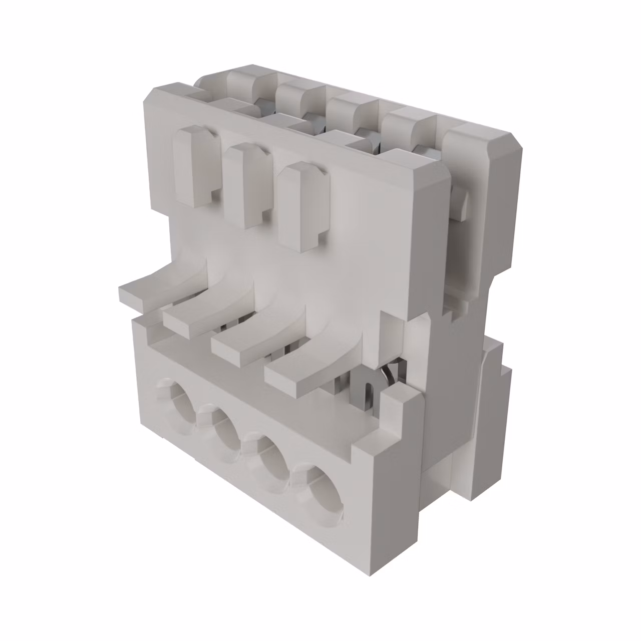 Appli-Mate RAST 2.5 IDT Housing, 2.50mm Pitch, Female, 4 Circuits, Beaded Terminal, Position Keys A & E Removed, 1 Open and 1 Slotted Endwall for sale