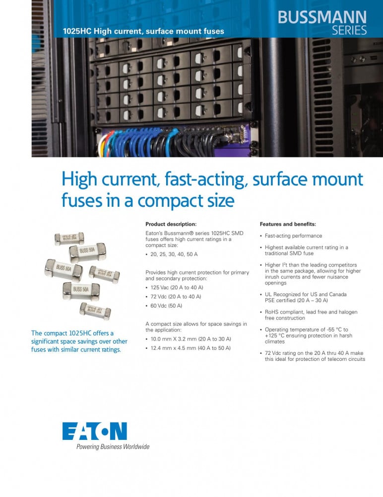 Eaton 1025HC40-RTR datasheet page 1
