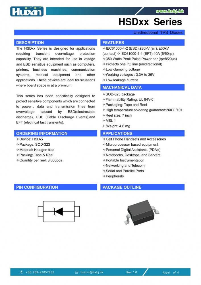 HSD18 datasheet page 1