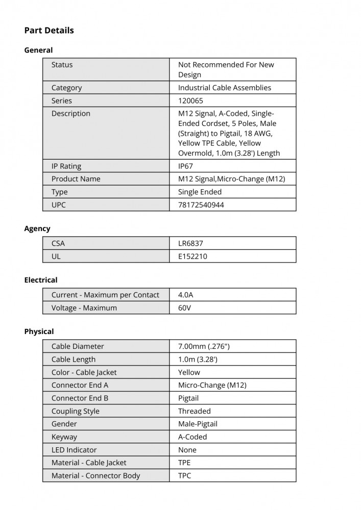Technical document image 2 for MOLEX 1200659221