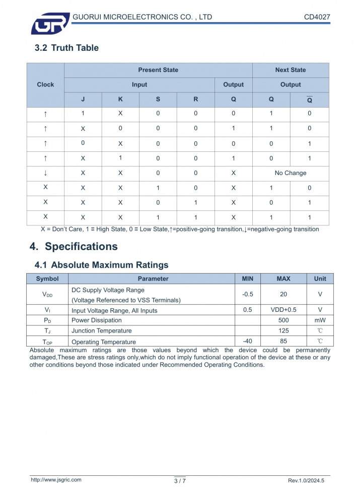 CD4027 datasheet page 3