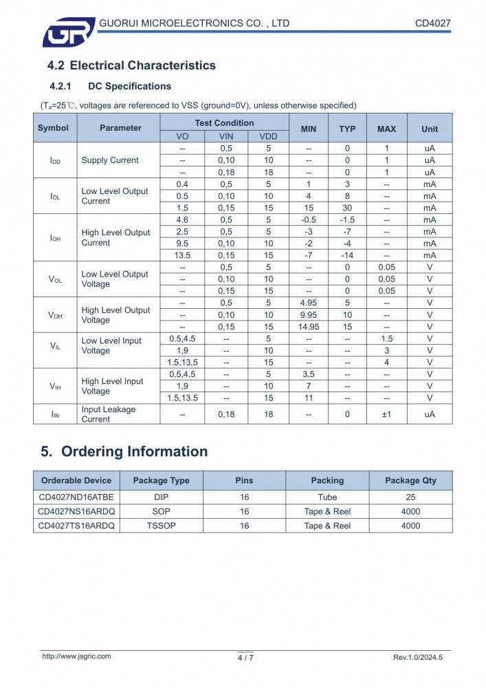 CD4027 datasheet page 4