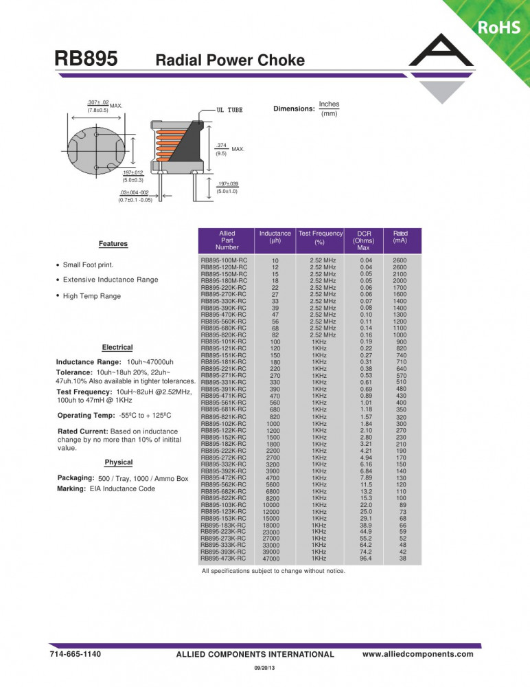RB895 series product document image