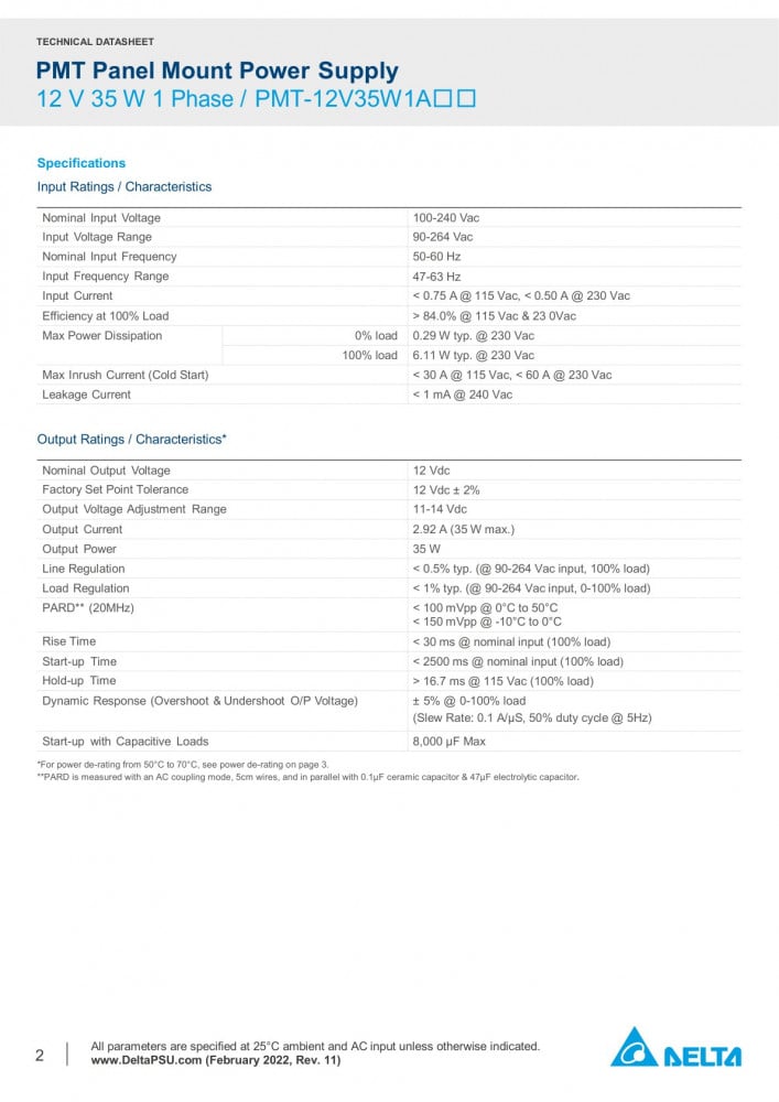 PMT-12V35W1AG datasheet page 2