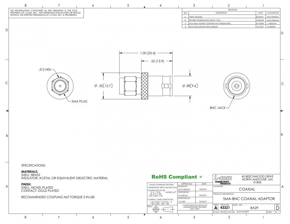 L-com BA29 technical document preview