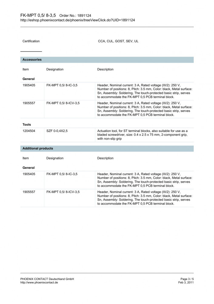 Phoenix Contact 1891124 technical document page 3