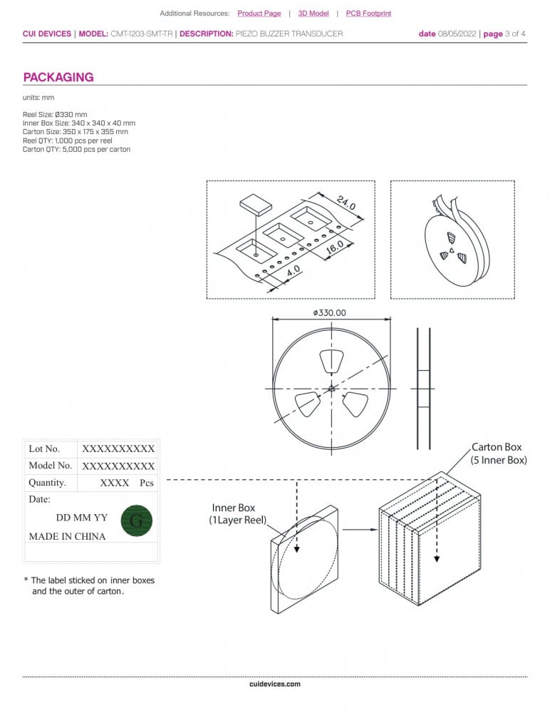 CMT-1203-SMT-TR datasheet page 3