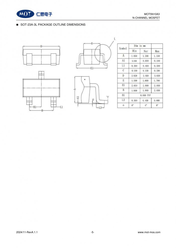 MOT5N10A3 datasheet page 5