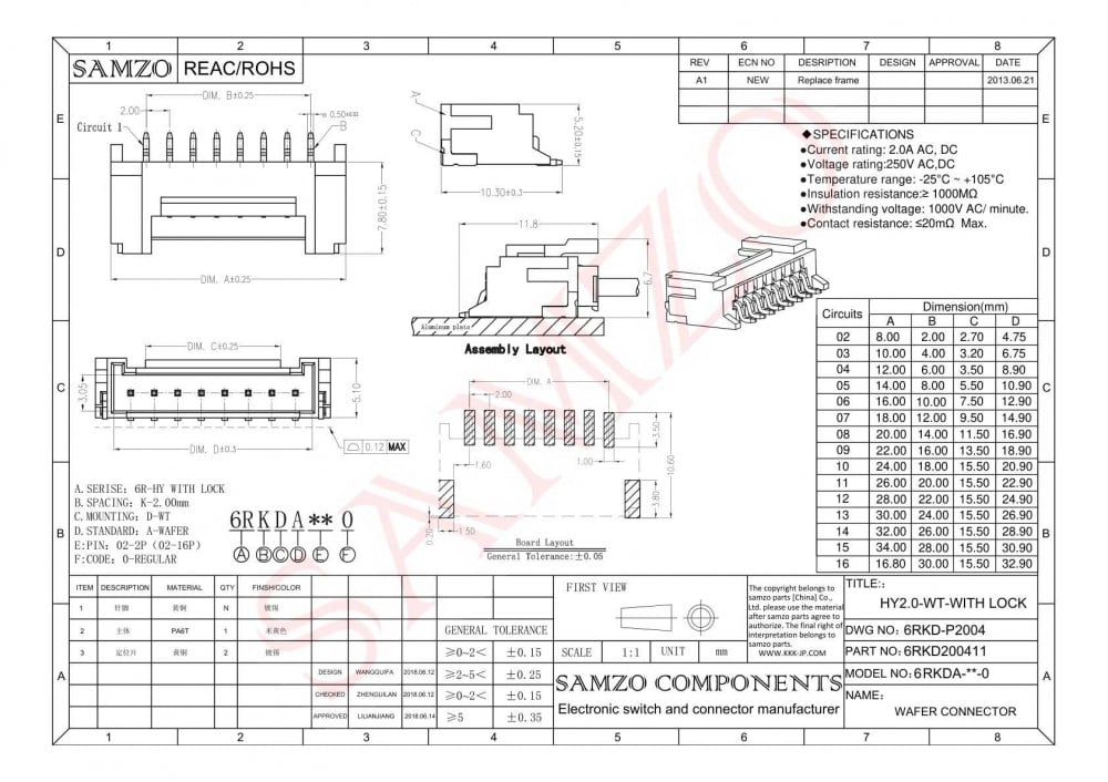 SAMZO 6RKDA030 technical drawing
