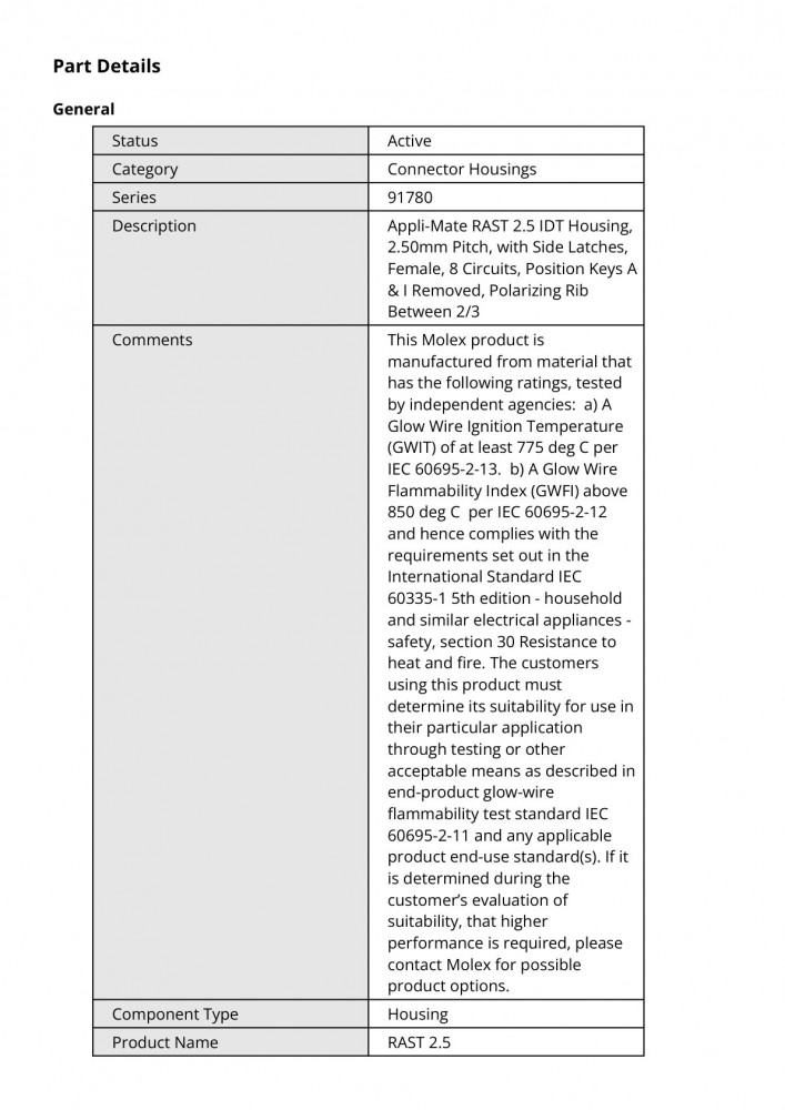 MOLEX 917802504 document image, page 2